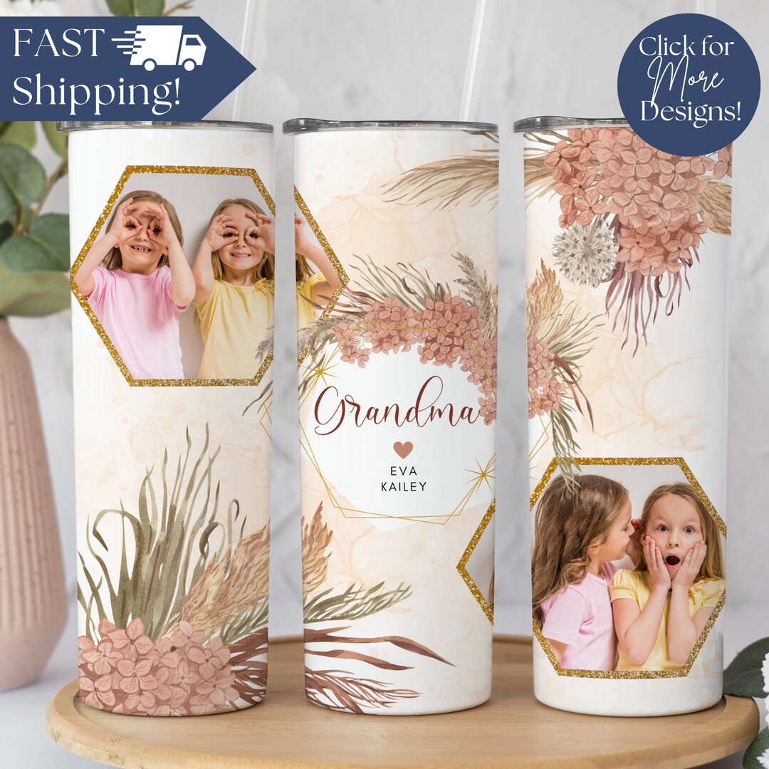 Personalized Grandma Tumbler With Pictures, Custom Grandma Photo ...