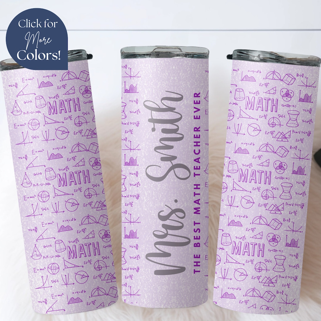 Personalized Math Teacher Tumbler, Custom Name Gift for Teacher, Math ...