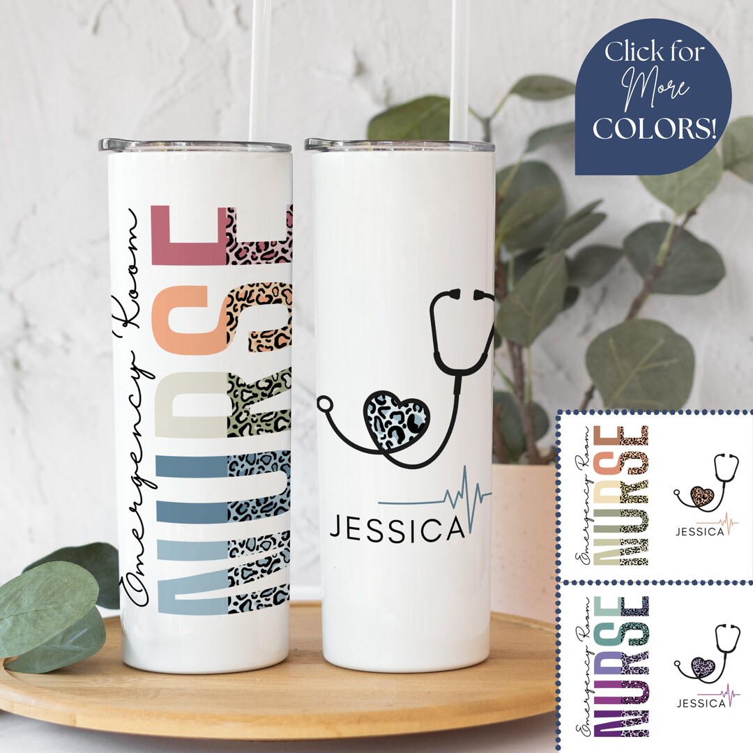 Personalized ER Nurse Tumbler With Name, Custom ER Nurse Gift for Women ...