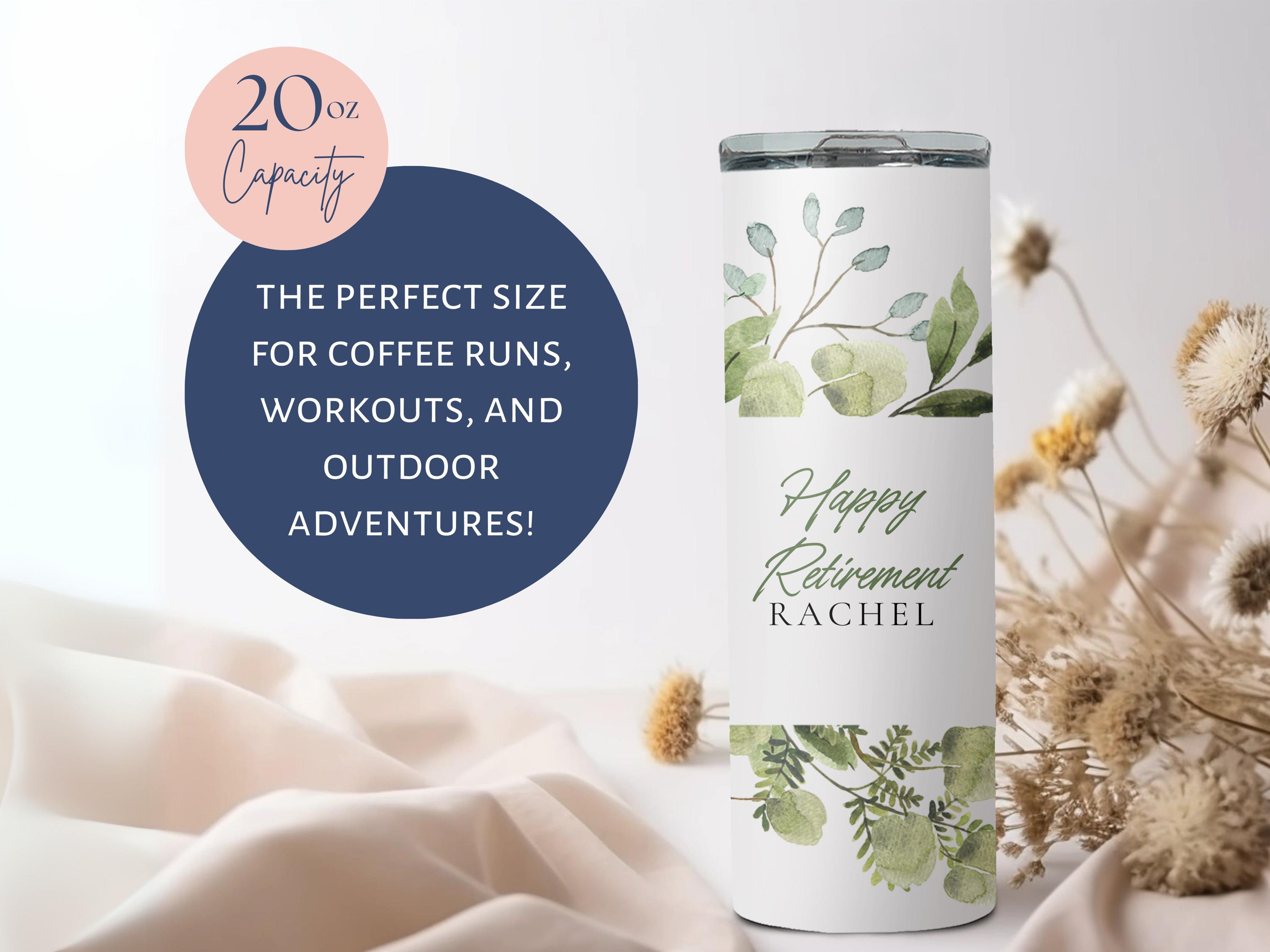 Floral Retirement Tumbler Personalized Happy Retirement Skinny Tumbler ...