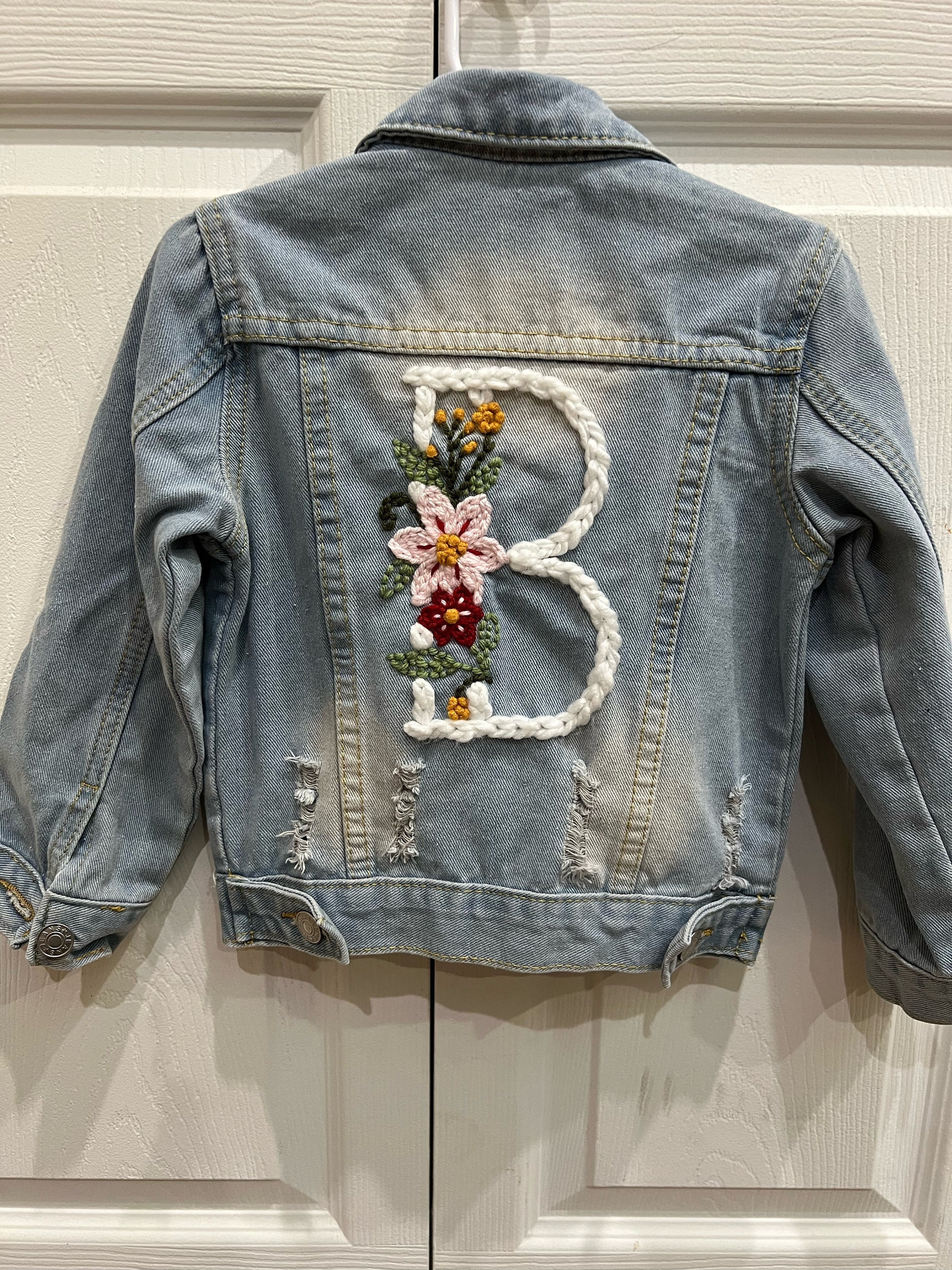 Embroidered Denim Jacket - Etsy