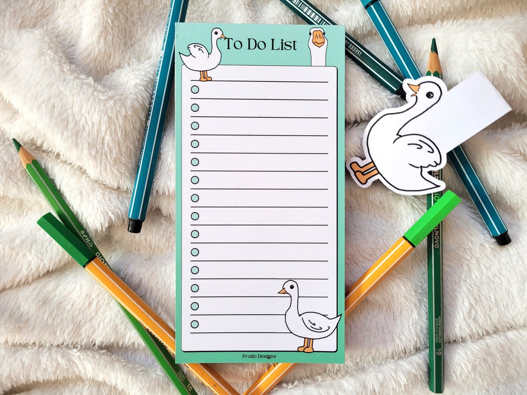 Goose - Mint Green | Notepad | to Do List | 16cm×8cm | Daily Planner - Etsy