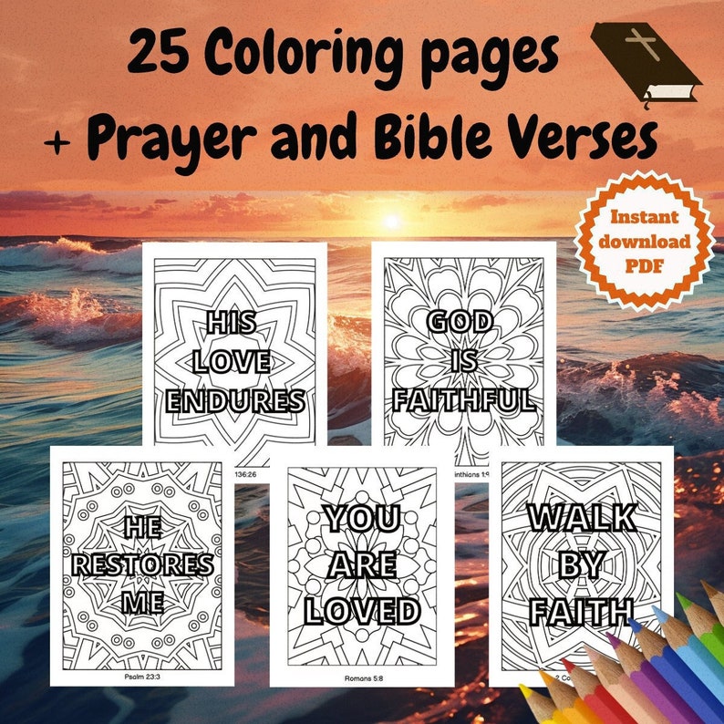 Bible Verse Coloring Pages for Teens and Adults Biblical - Etsy
