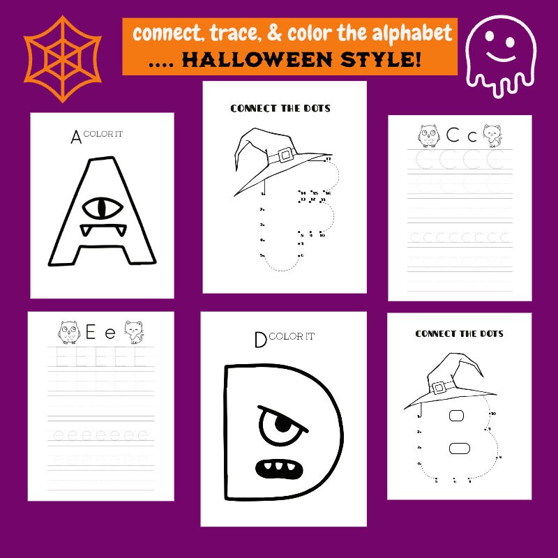 Fun and Spooky Halloween Activity Pages Printable for Kids - Etsy