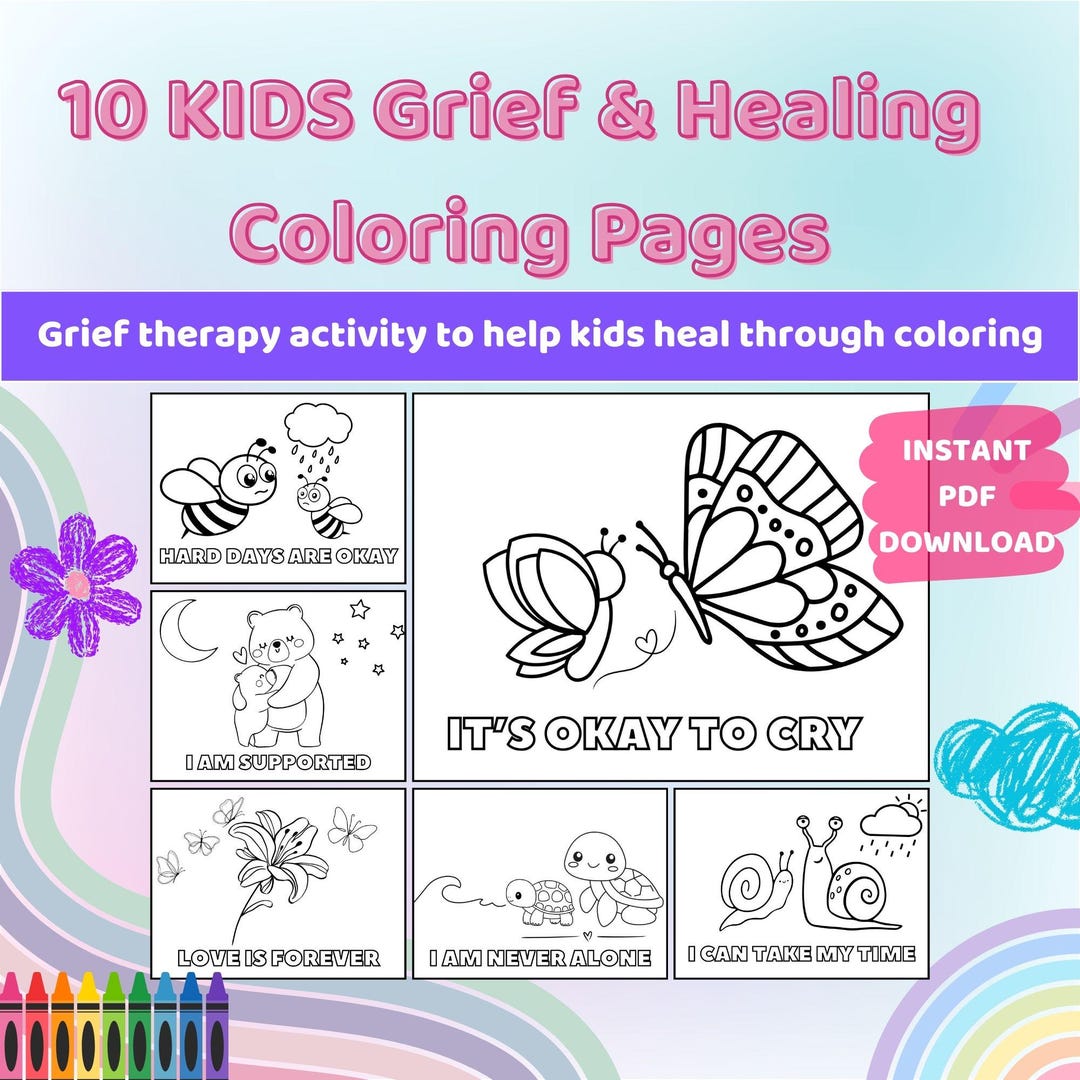 Kids Grief Coloring Pages: Healing Activity Book (PDF Download) - Etsy