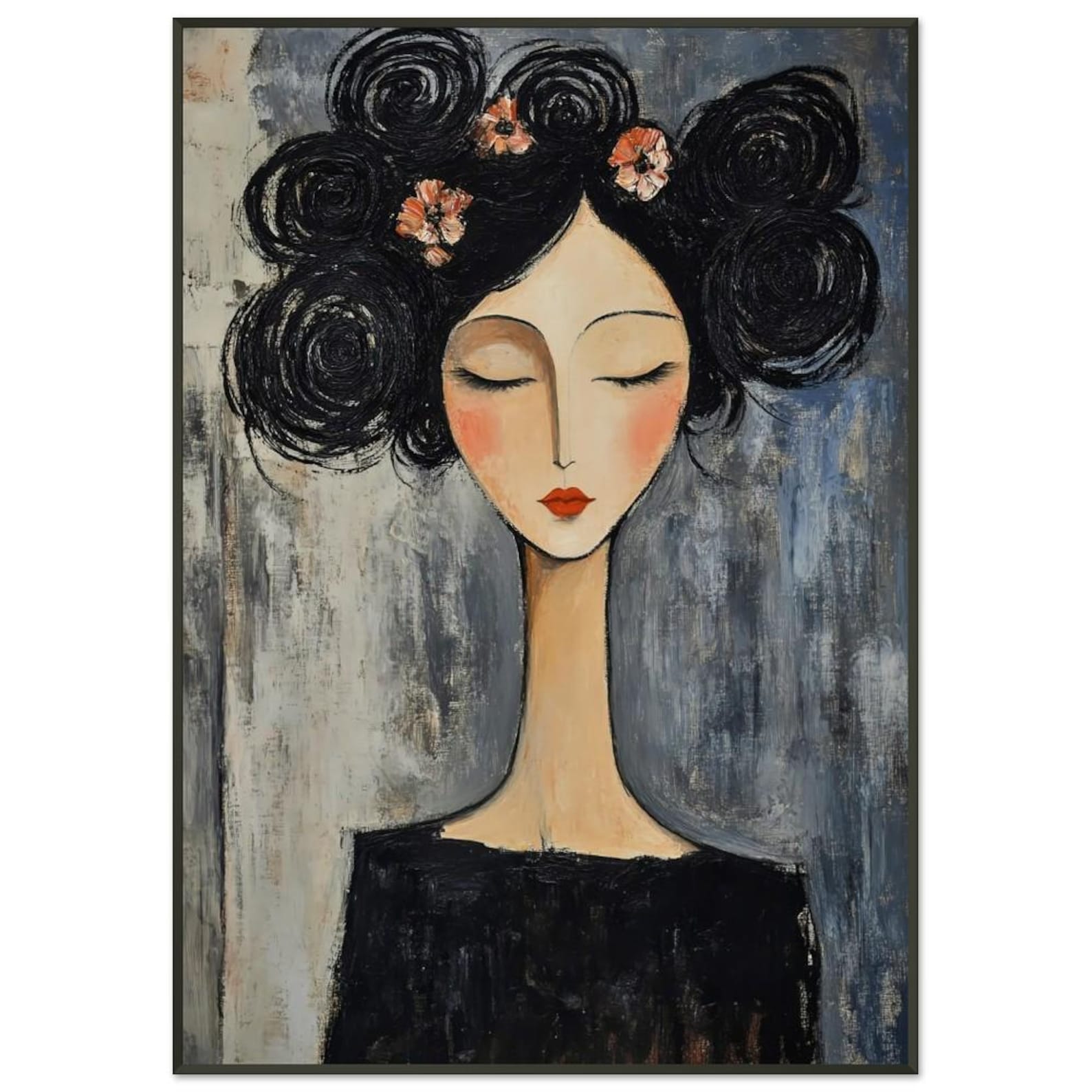 Abstract Woman Framed Poster - Stunning Artwork Inspired by Modigliani ...