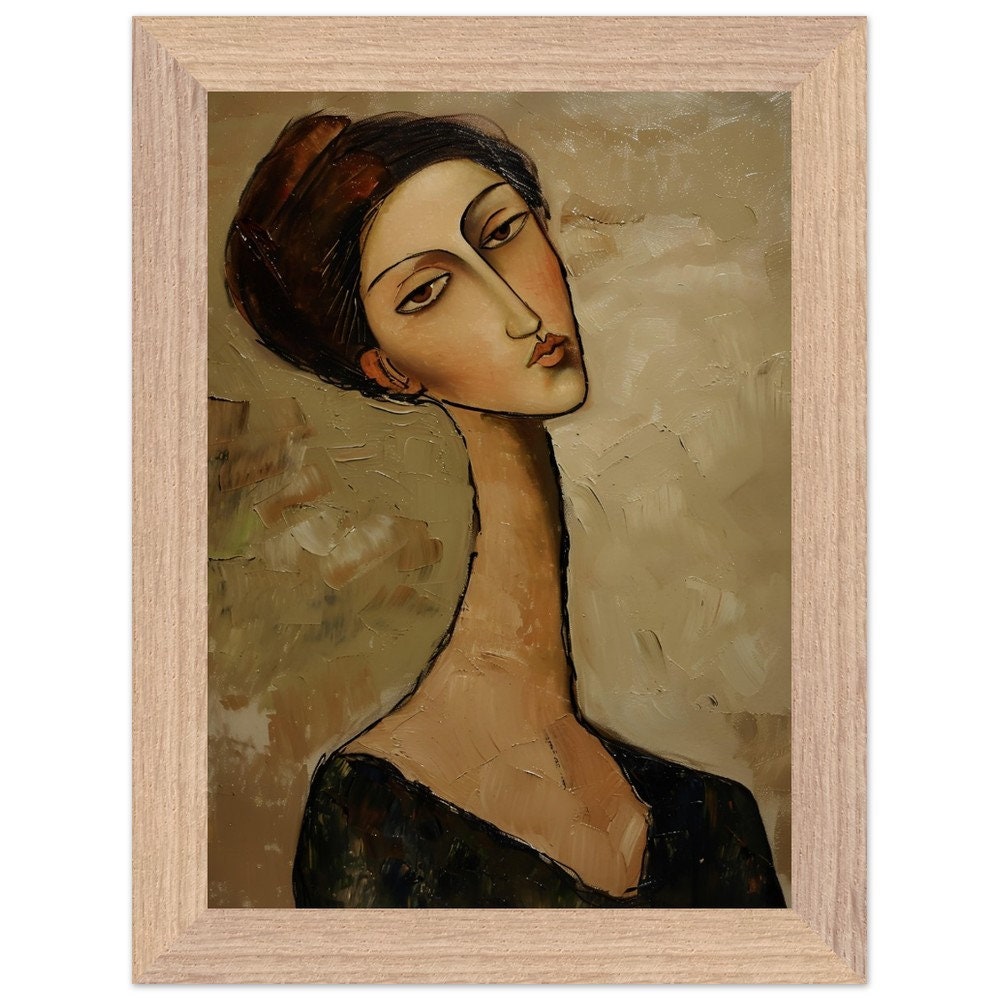 Modigliani Inspired Portrait: "elongated Elegance" Woman With Long Neck ...