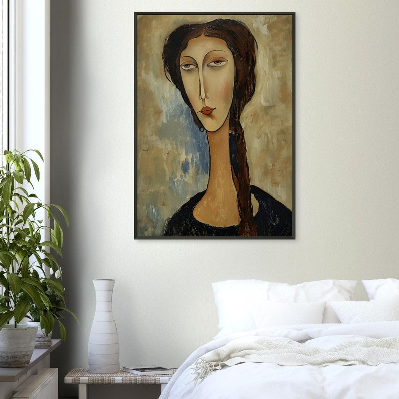 Modigliani-inspired Painting: Woman With Oblong Face and Long Neck ...