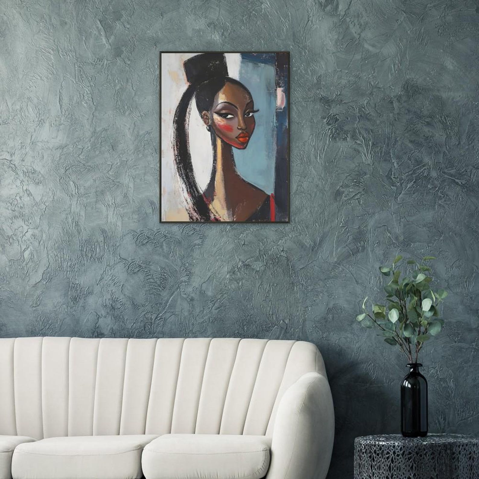 African Beauty With Long Neck Modigliani-inspired Portrait Museum ...