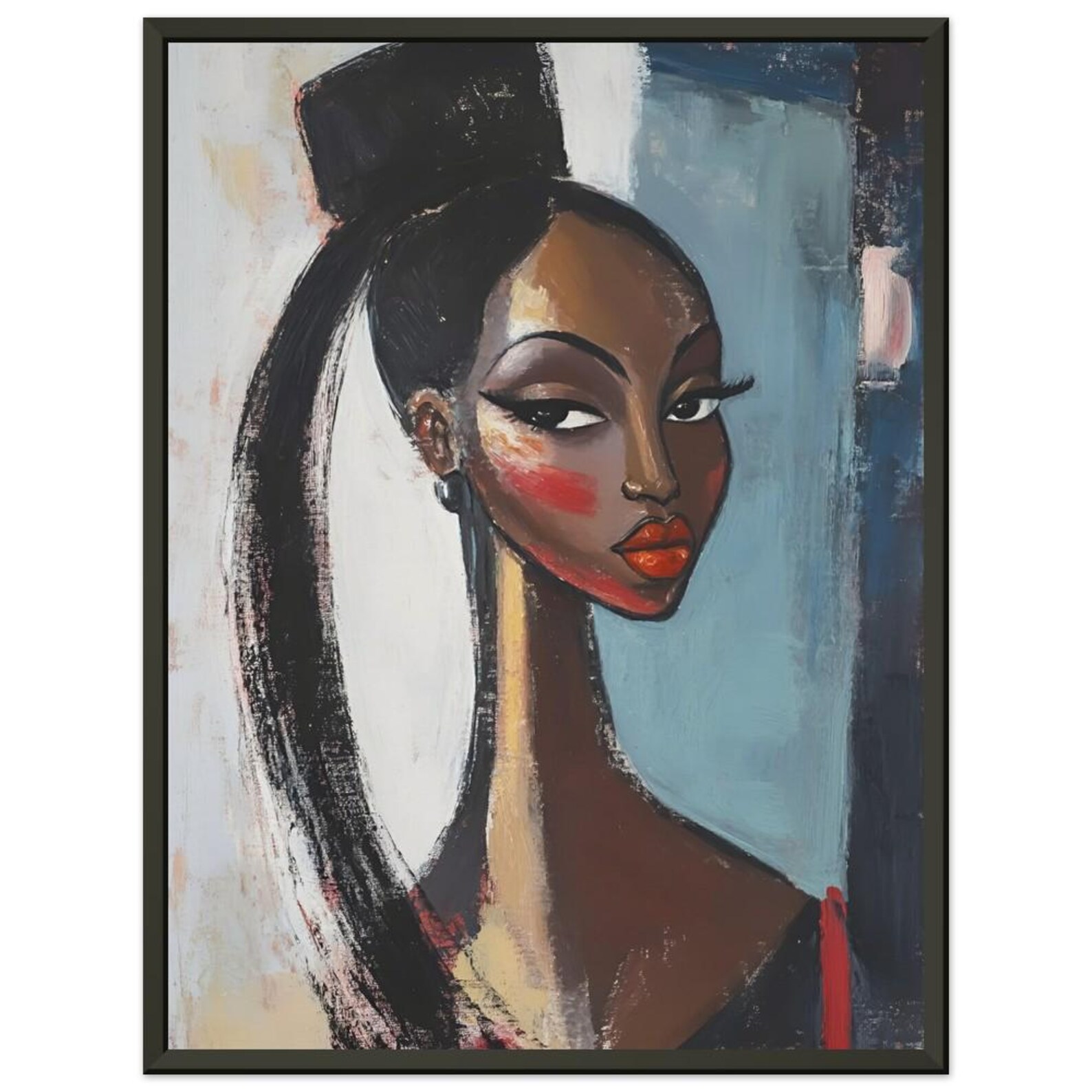 African Beauty With Long Neck Modigliani-inspired Portrait Museum ...