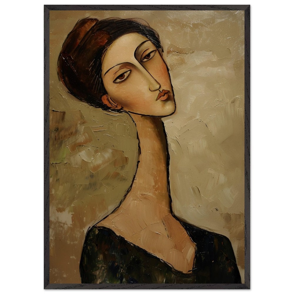 Modigliani Inspired Portrait: "elongated Elegance" Woman With Long Neck ...