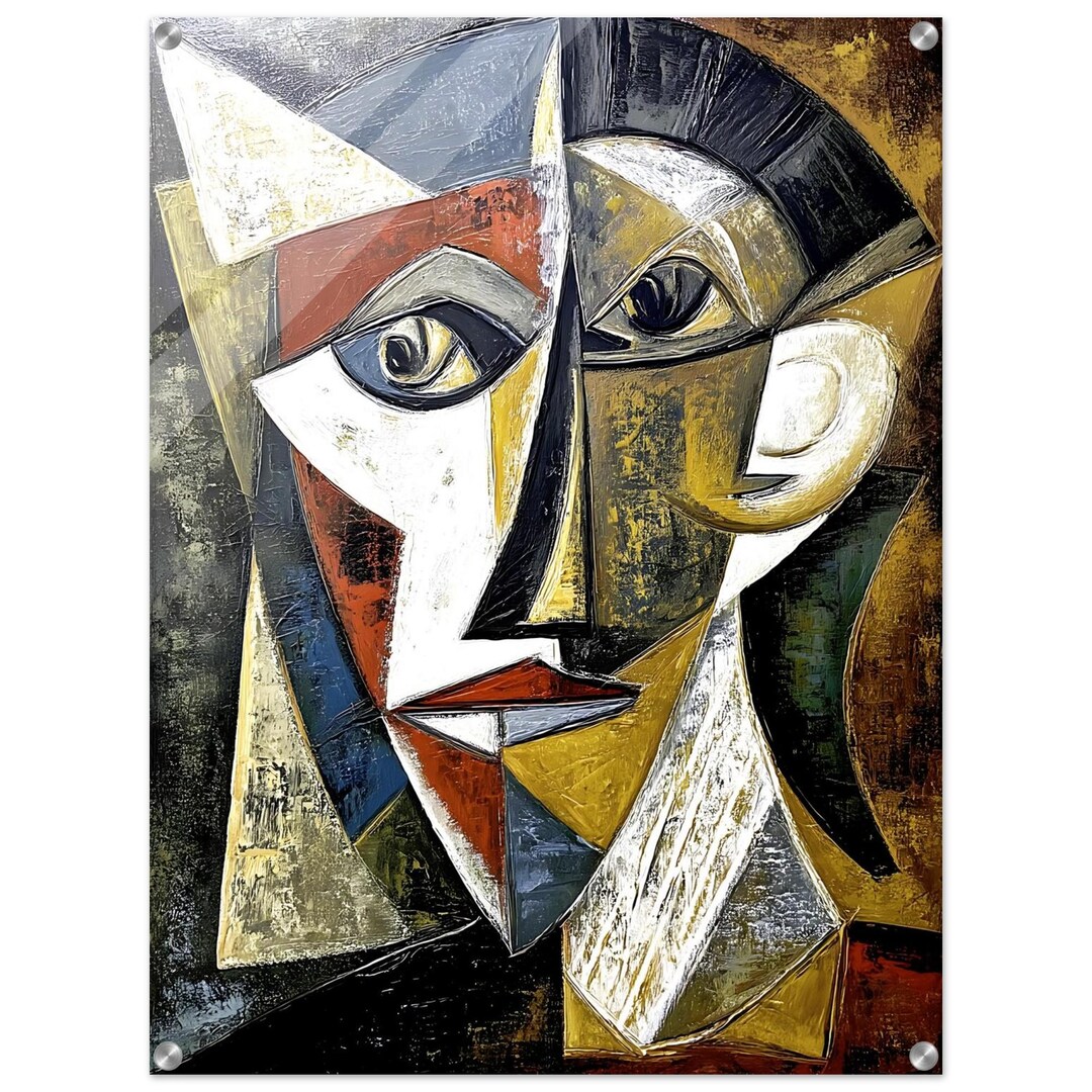 Modern Picasso-inspired Abstract Face Acrylic Print - Vibrant Wall Art ...