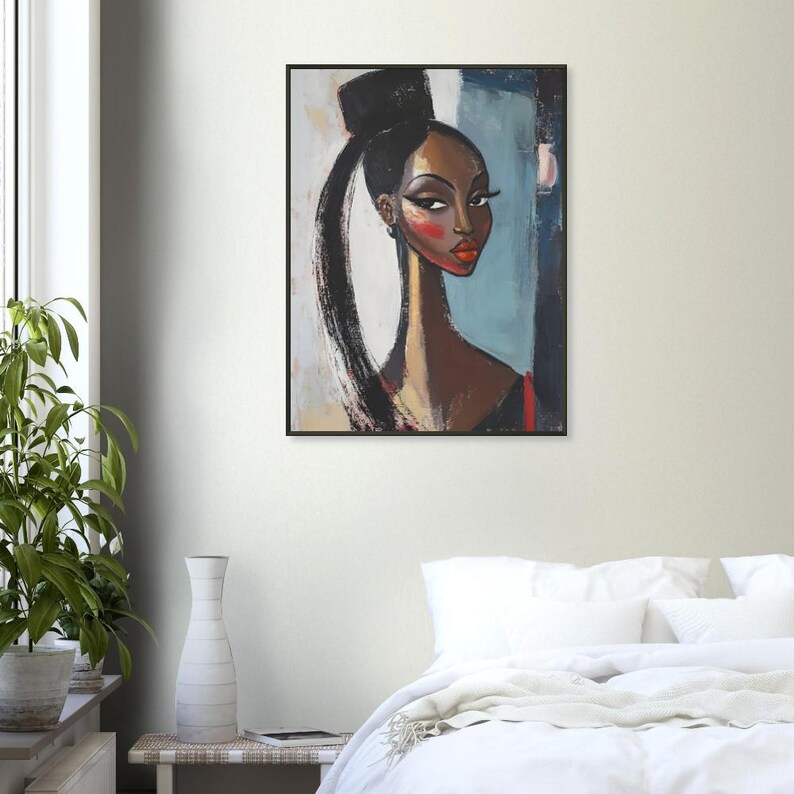 African Beauty With Long Neck Modigliani-inspired Portrait Museum ...