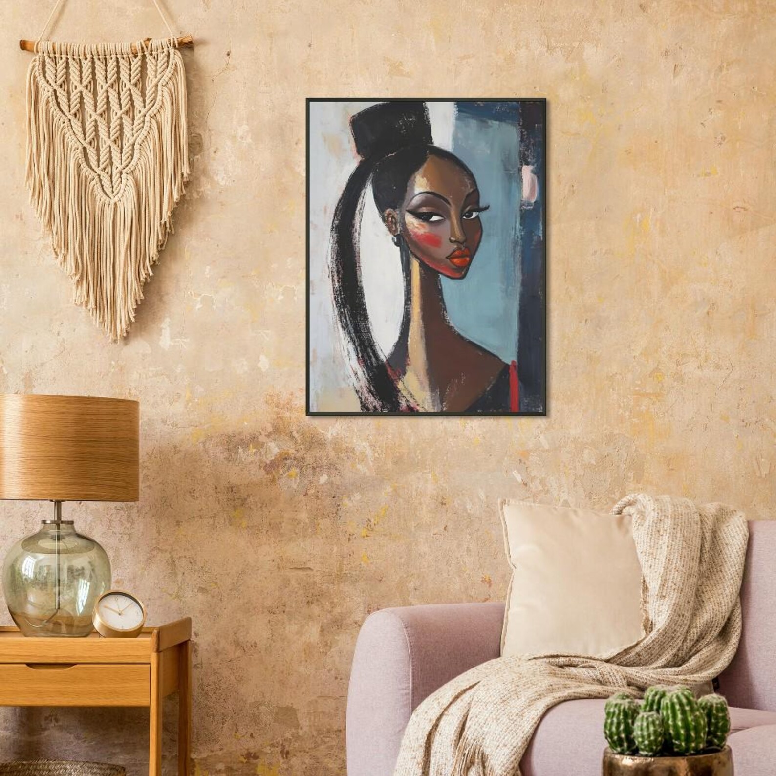 African Beauty With Long Neck Modigliani-inspired Portrait Museum ...