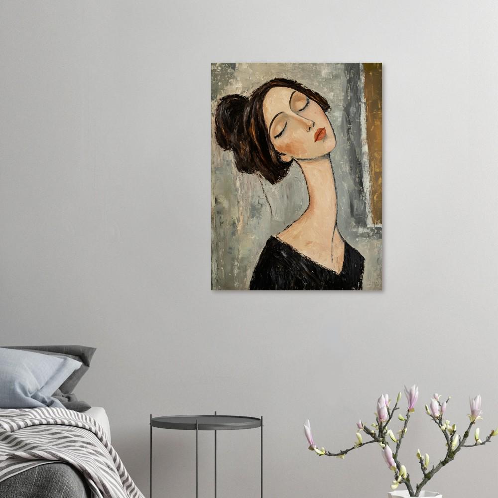 Elegant Portrait of a Woman With a Curved Neck – Modigliani-inspired ...