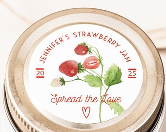 Printable Strawberry Jam Labels, Blank Labels, Digital Label Sheets - Etsy