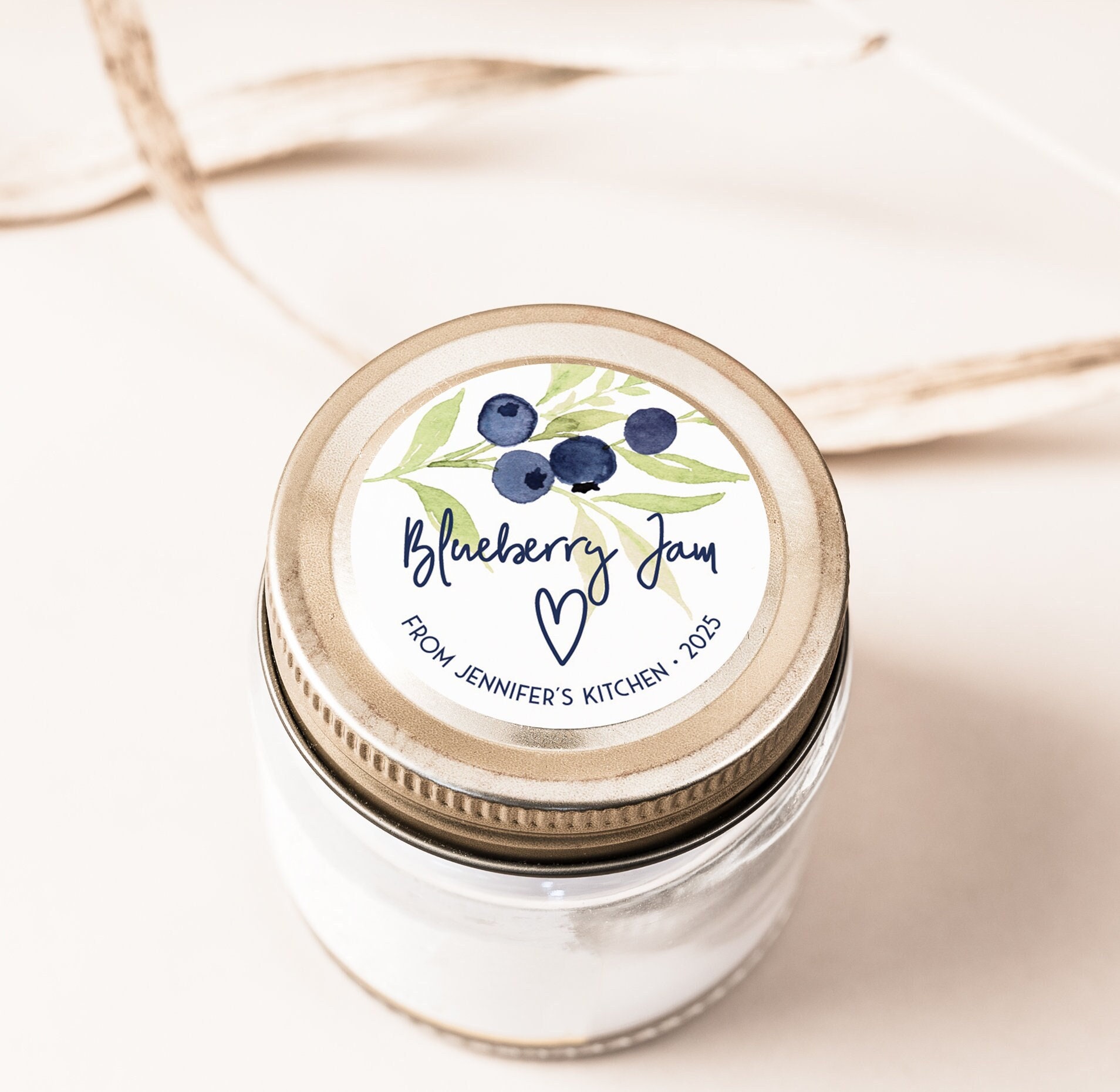 Blueberry Jam Label in Sets of 20 With Custom Text - Etsy