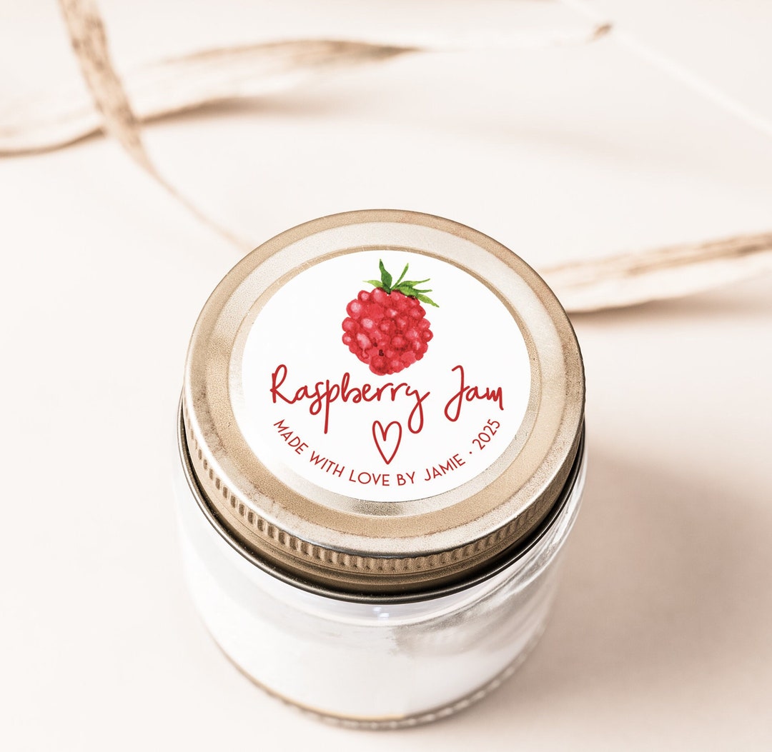 Raspberry Jam Label in Sets of 20 With Custom Text - Etsy
