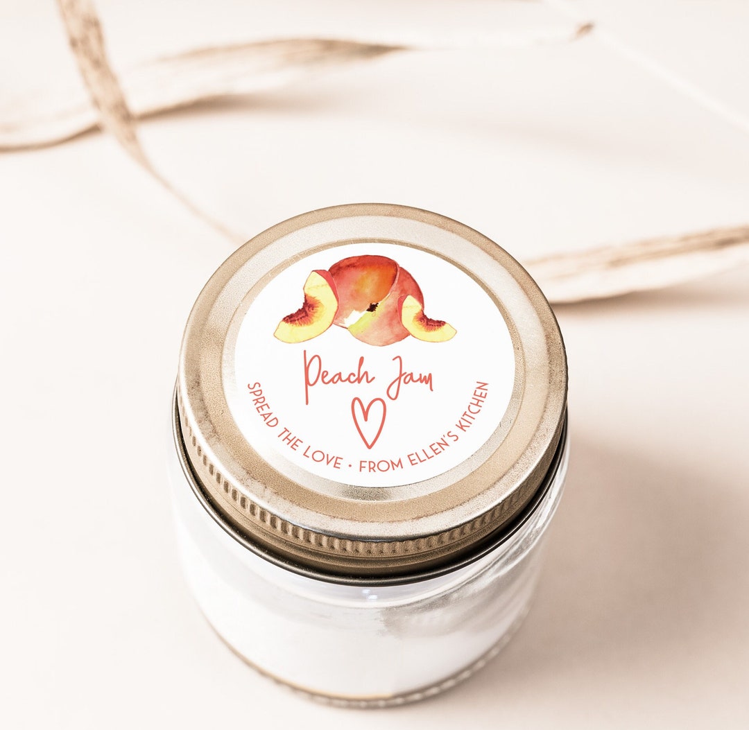 Peach Chutney Label in Sets of 20 With Custom Text - Etsy