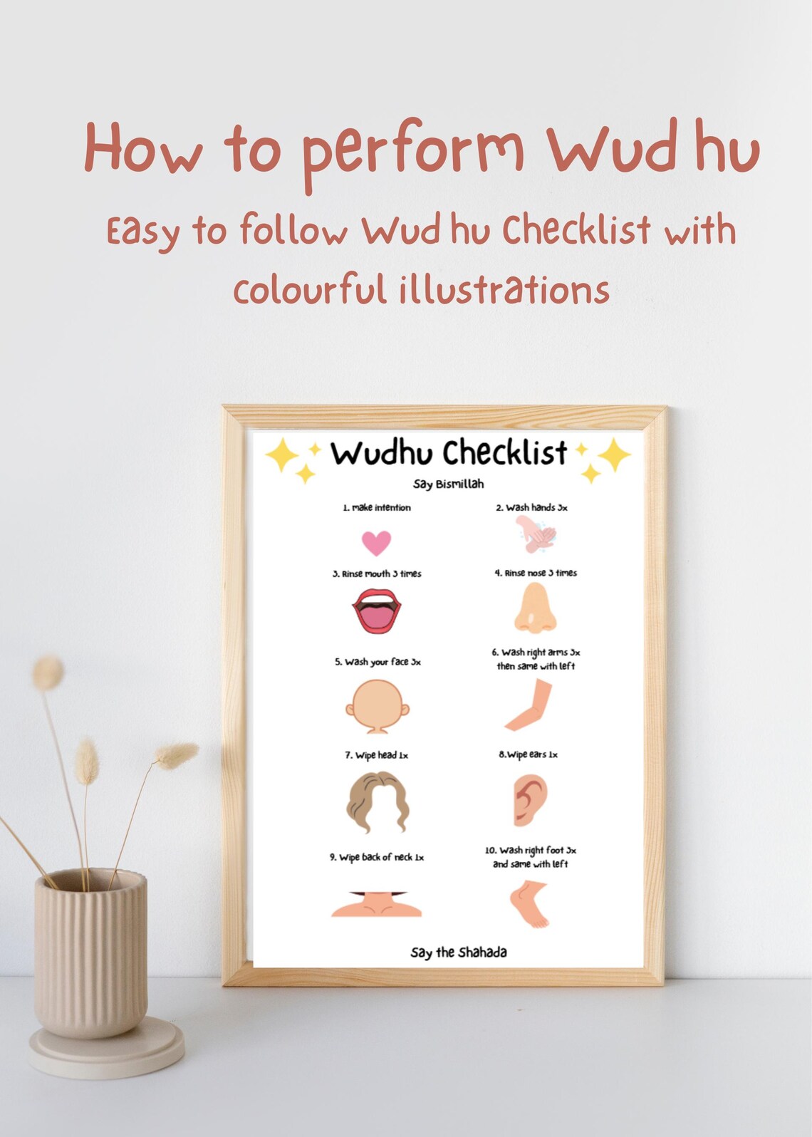 Wudu Chart Printable, Wudu Sequence, Children's Wudu Chart, Boys Wudu ...