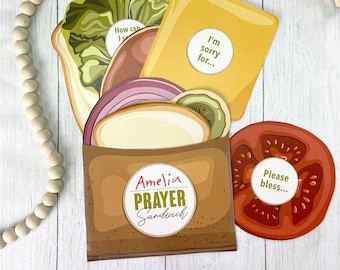 Prayer Sandwich Bible Lesson Kids Activity for Homeschool Bible Craft ...