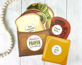 Prayer Sandwich Bible Lesson Kids Activity for Homeschool Bible Craft ...