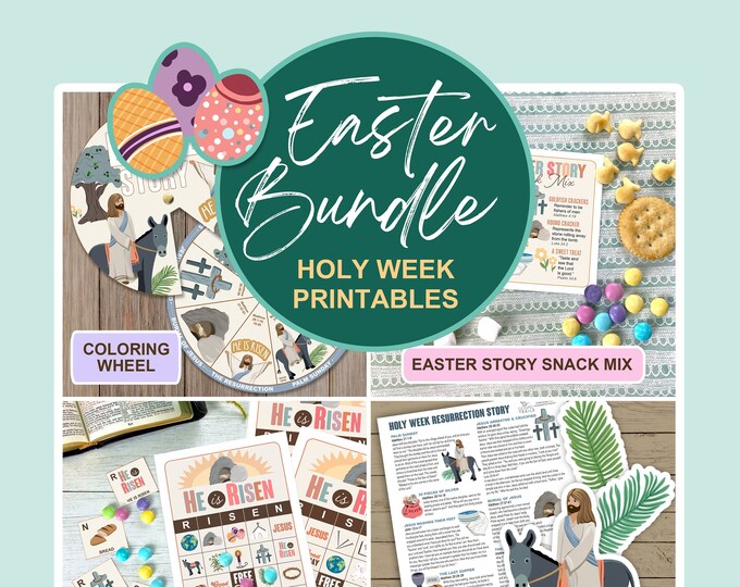 Holy Week Easter Bundle Printables - Holy Week Coloring Wheel, Easter ...