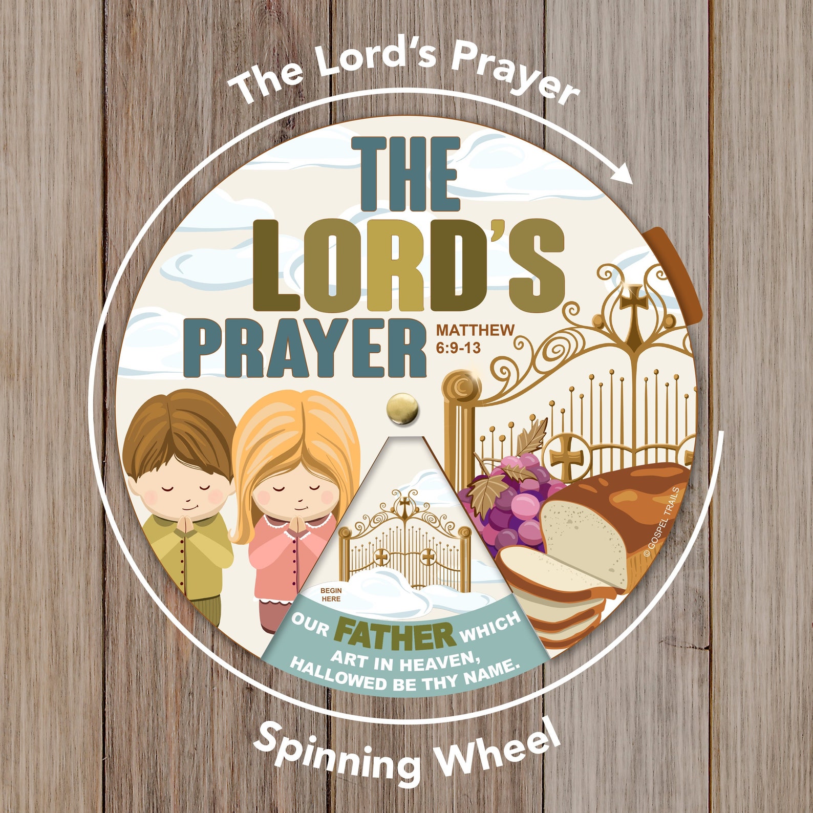 The Lord's Prayer Craft Coloring Wheel Lords Prayer Printable Activity ...