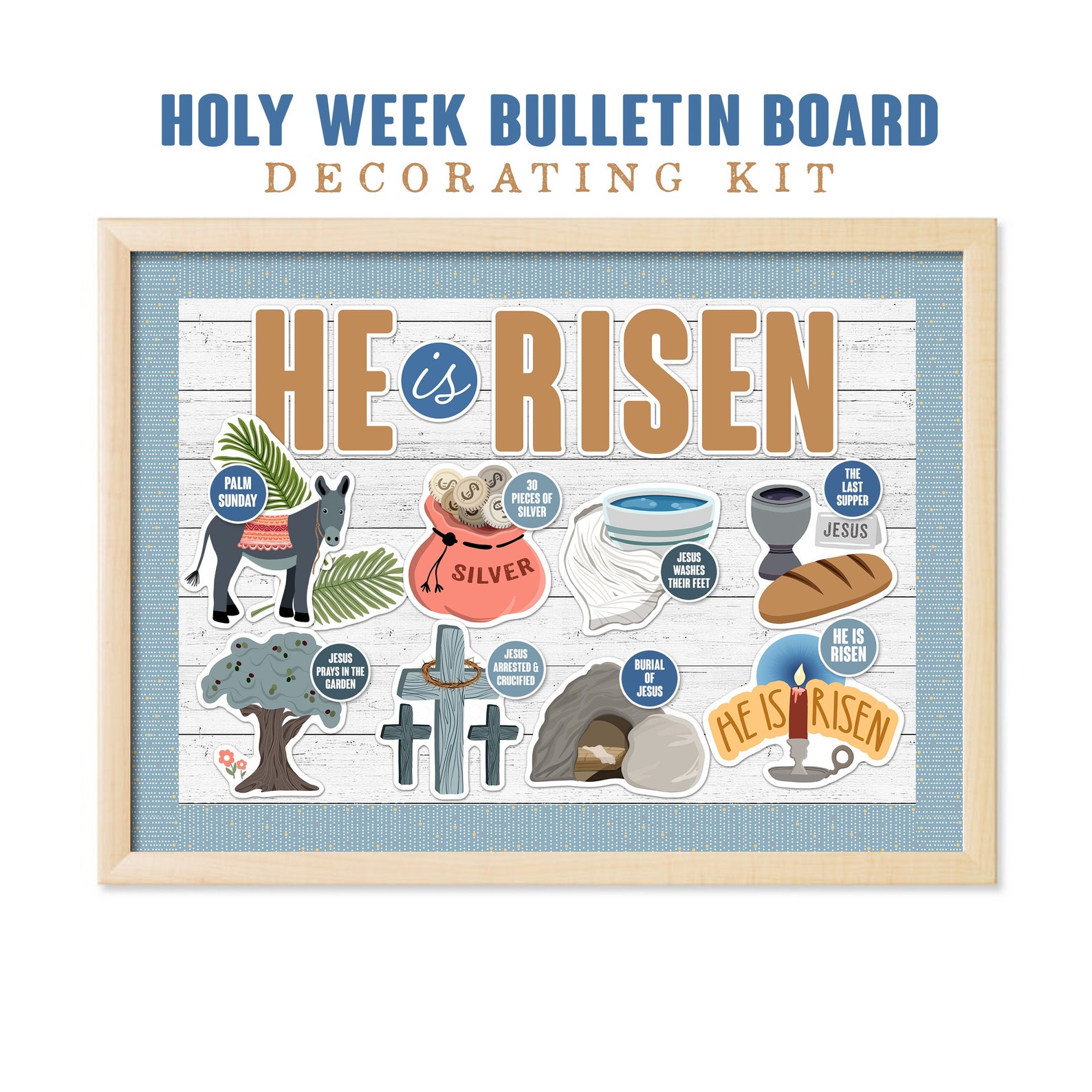 Holy Week Bulletin Board Art for Church Easter Bulletin Board Decor for ...