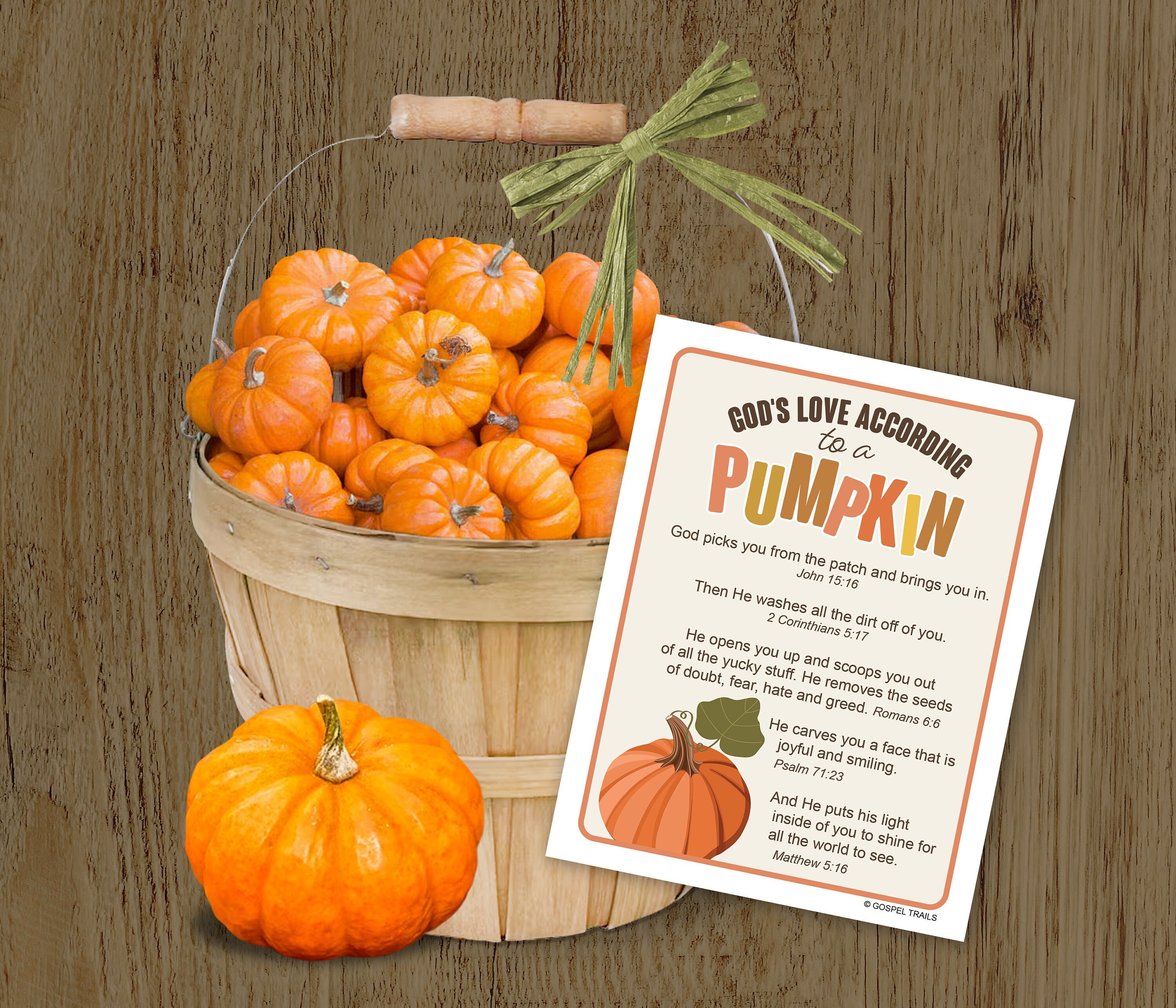 Fall Fest Bible Pumpkin Attributes of Gods Love for Harvest Fest for ...