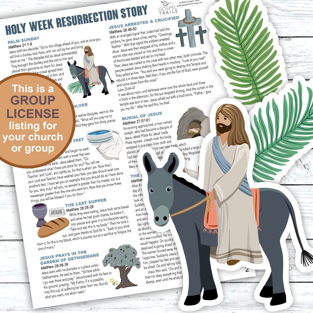 GROUP LICENSE - Holy Week for Kids - Resurrection Easter Story & Craft ...