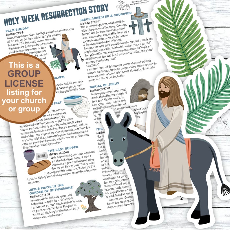 GROUP LICENSE - Holy Week for Kids - Resurrection Easter Story & Craft ...