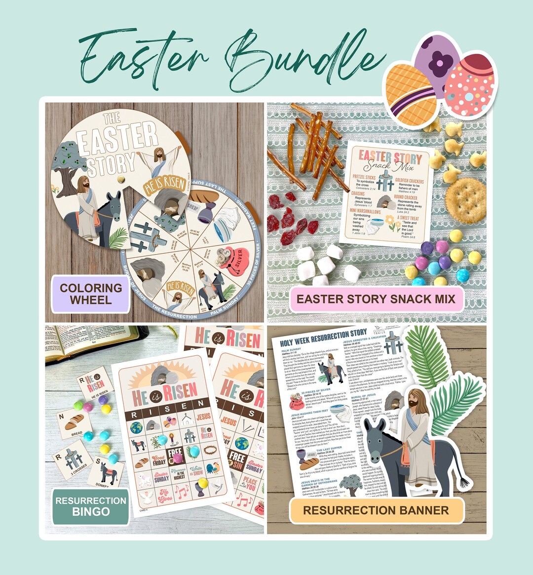 Holy Week Easter Bundle Printables - Holy Week Coloring Wheel, Easter ...