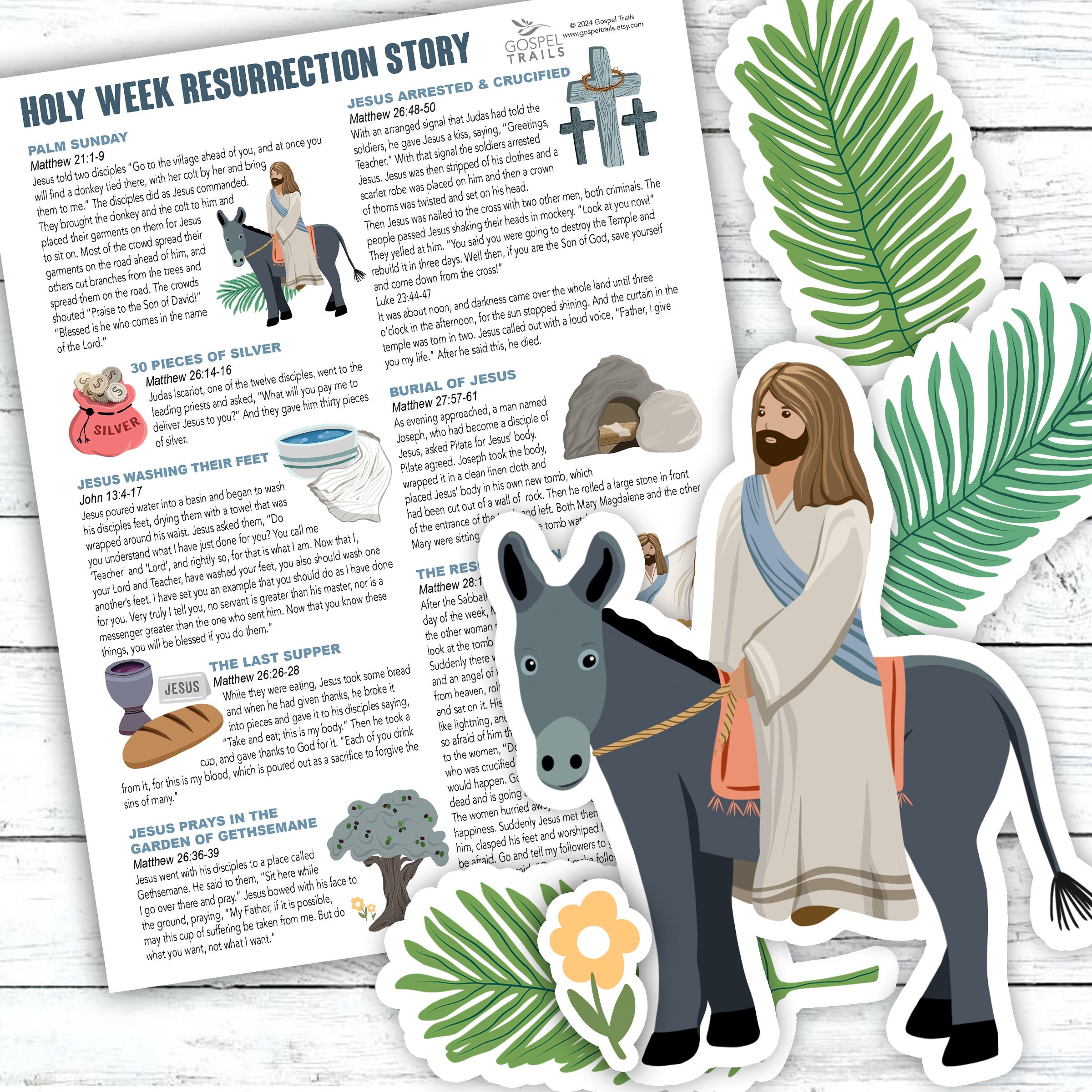 Holy Week Easter Story Printable Holy Week Easter Advent Activity ...