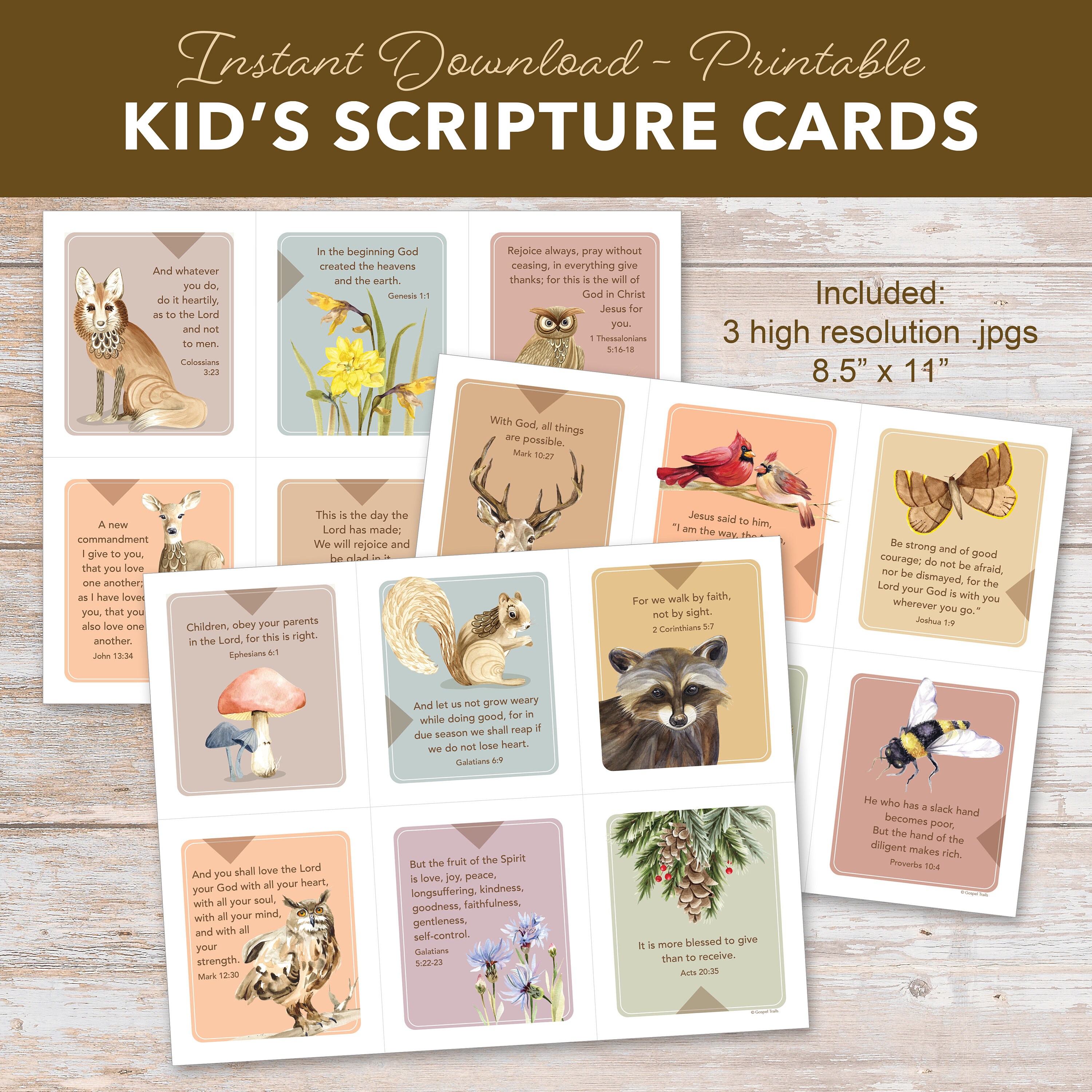 Kids Scripture Cards Christ Activity Bible Reading Plan Bible Lesson ...