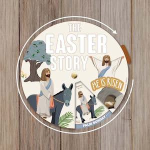 Holy Week for Kids Easter Story Coloring Wheel Palm Sunday Craft Easter ...