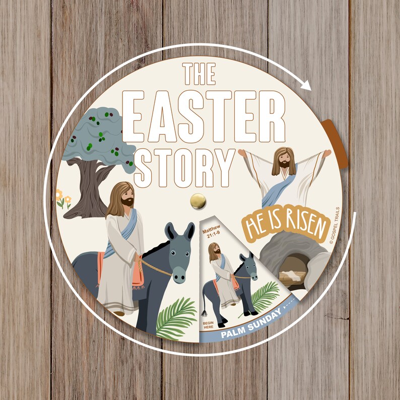 Resurrection Story for Kids Easter Story Coloring Wheel Palm Sunday ...
