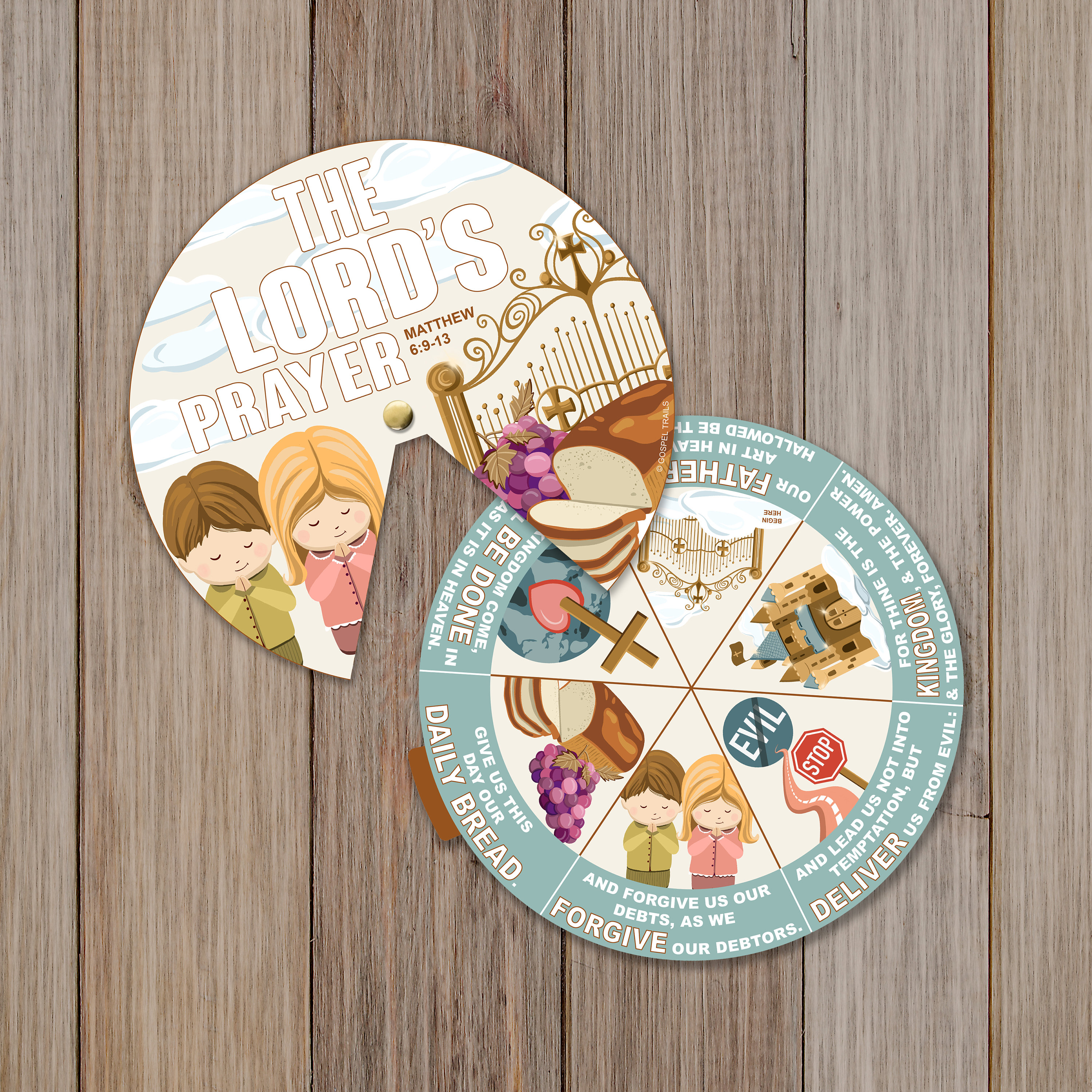 The Lord's Prayer Craft Coloring Wheel Lords Prayer Printable Activity ...