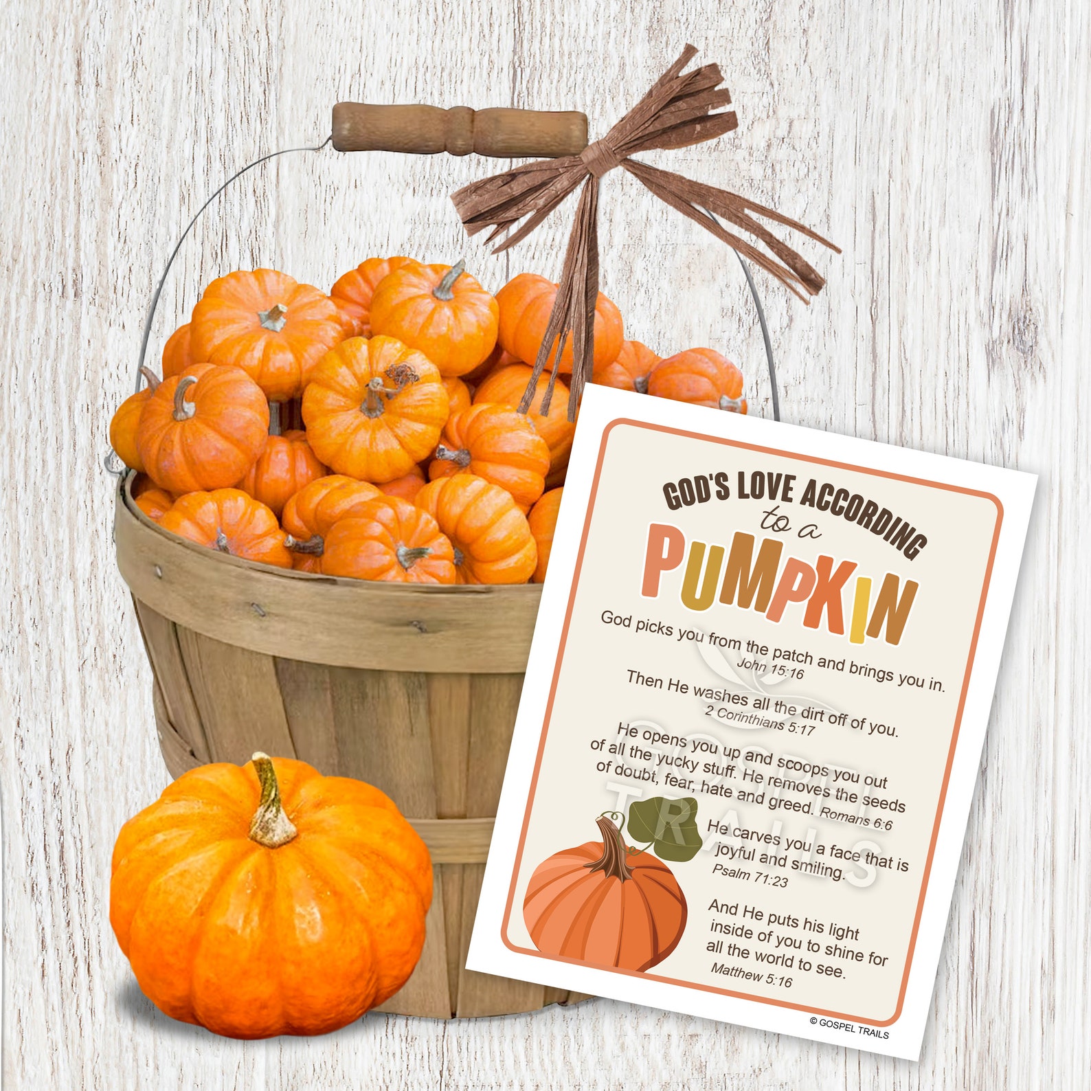 Kids Pumpkin Attributes of Gods Love Fall Print for Harvest Fest for ...