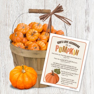 Fall Fest Bible Pumpkin Attributes of Gods Love for Harvest Fest for ...