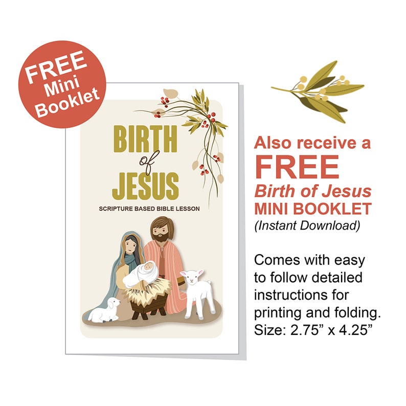 Jesus Birth Nativity Bible Lesson for Kids Christmas Activity Advent ...