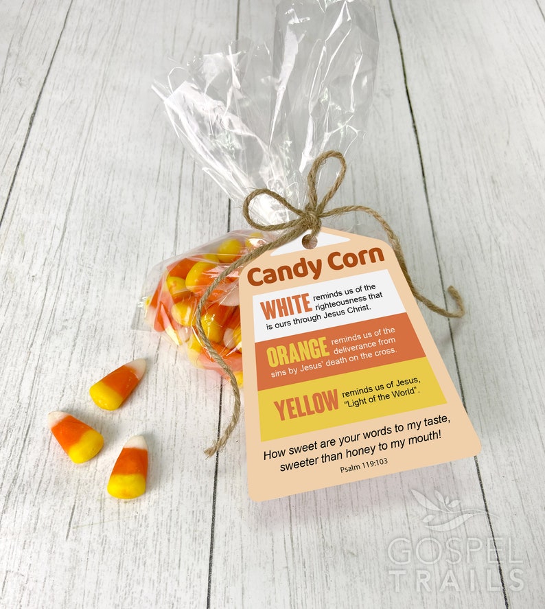 Candy Corn Trinity Christian Treat Topper for Harvest Fall Festival ...