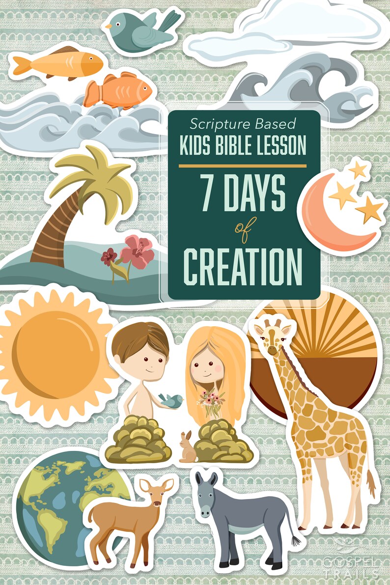 7 Days of Creation Christian Lesson for Kids, Printable Bible Activity ...