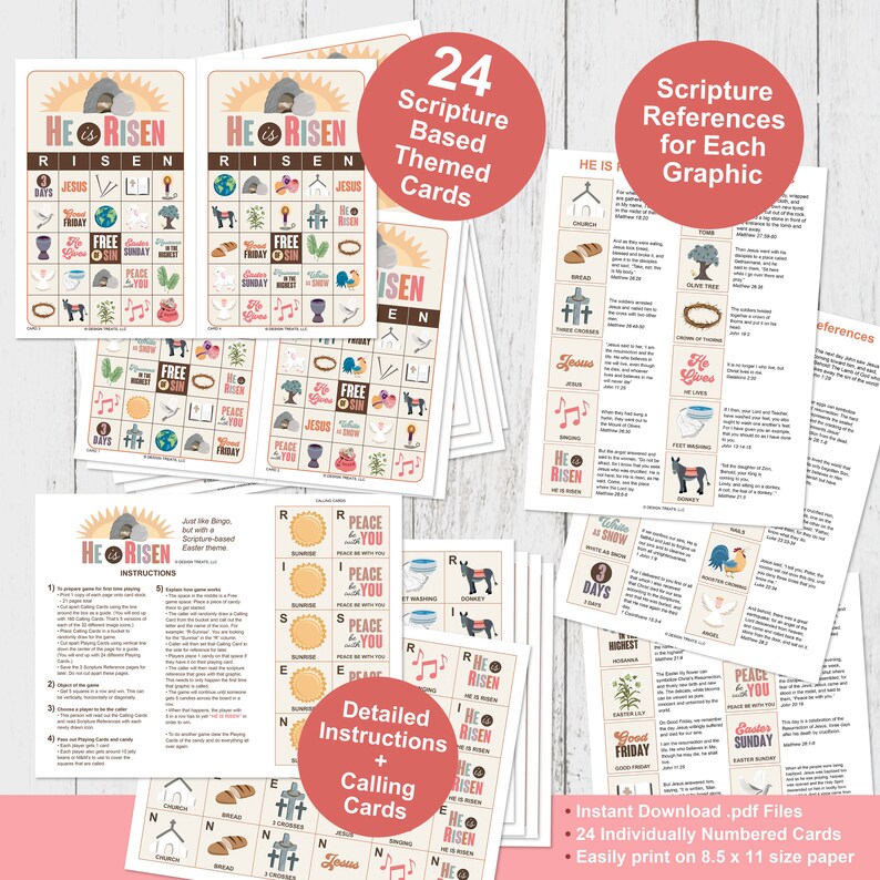 Resurrection Bingo Cards Holy Week Bingo Holy Week Easter Bible Game ...