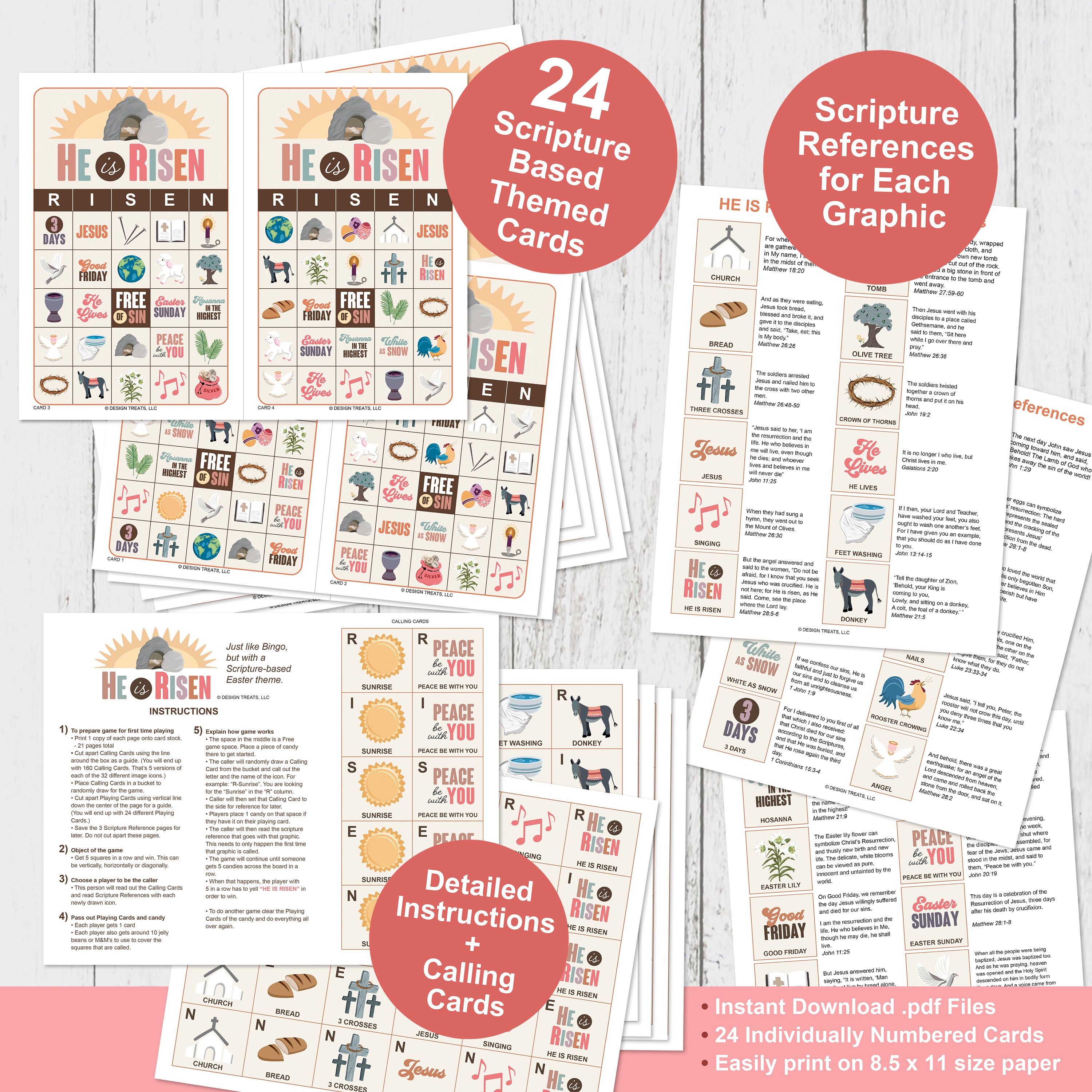 Easter Scripture Based Resurrection Bingo Cards Holy Week Easter Bible ...