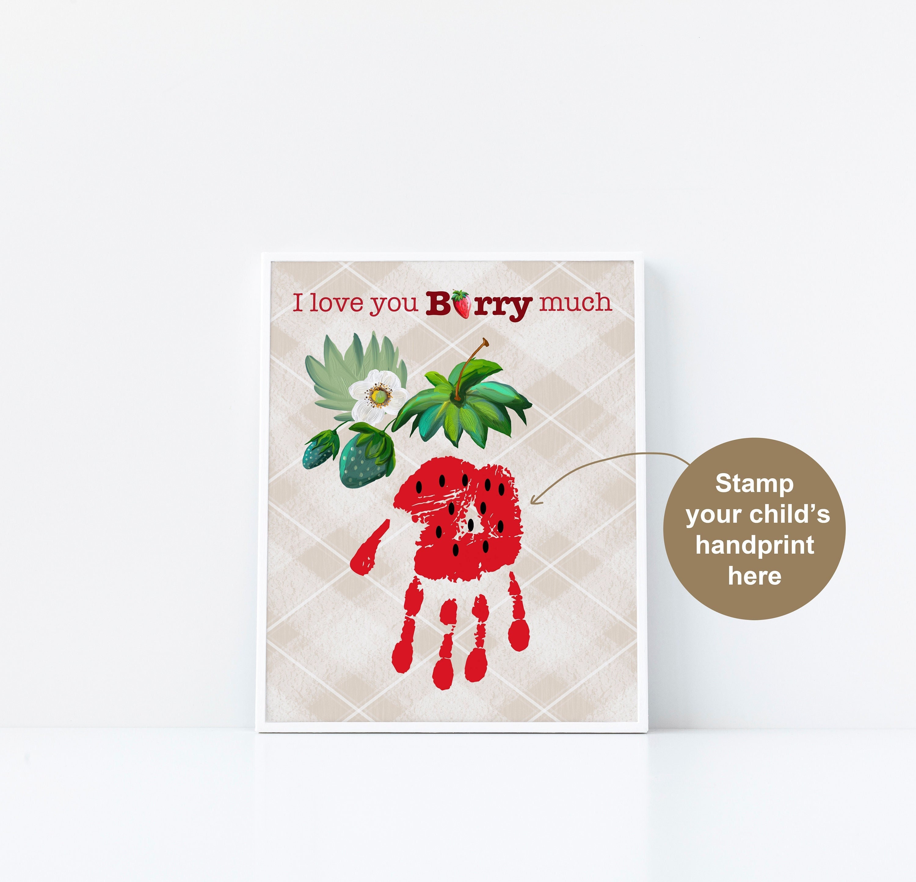 Kids Craft Strawberry Handprint Art Craft Mother's Day Activity ...