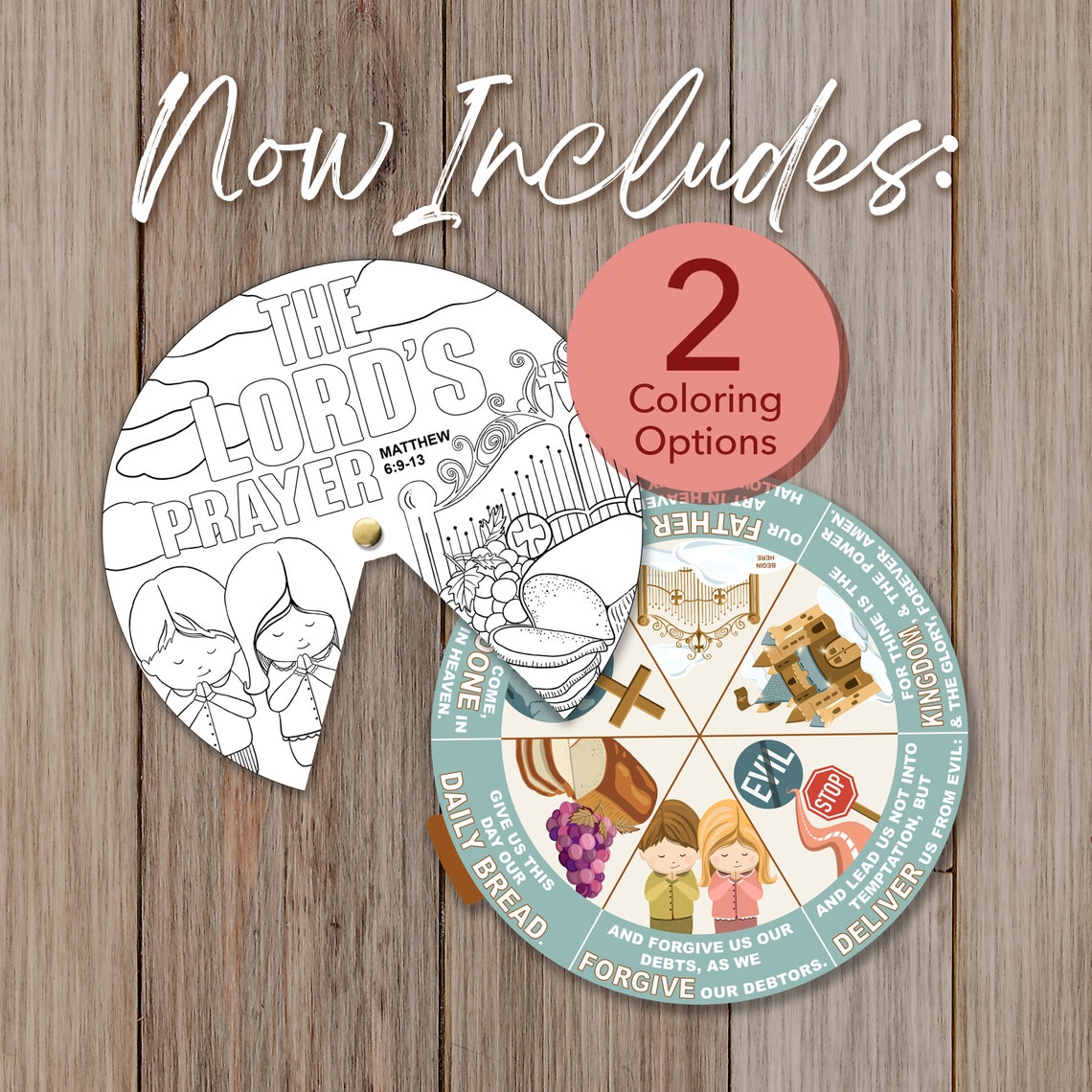 The Lord's Prayer Craft Coloring Wheel Lords Prayer Printable Activity ...