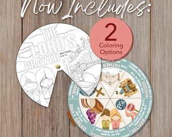 The Lords Prayer Coloring Wheel, Printable Scripture Activity, the ...