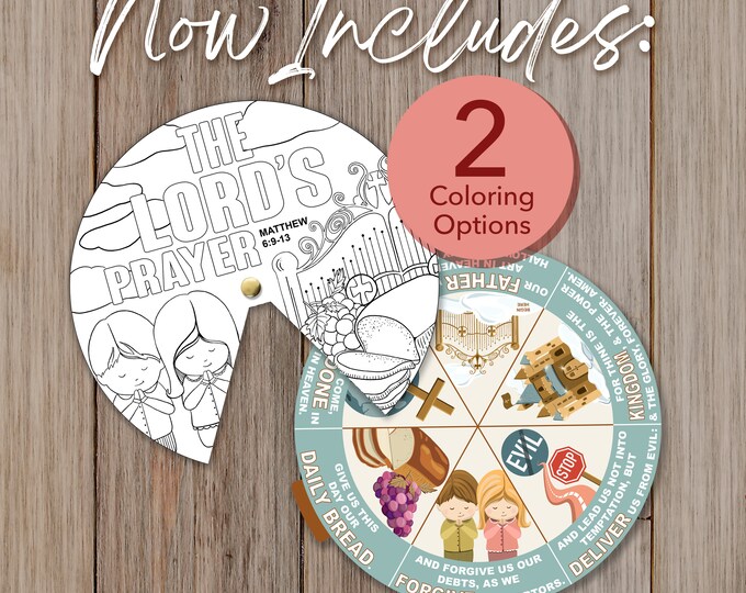 The Lord's Prayer Coloring Wheel IN SPANISH | Printable Bible Activity ...