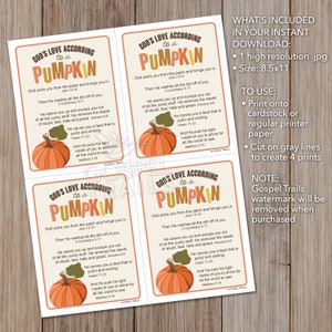 Kids Pumpkin Attributes of Gods Love Fall Print for Harvest Fest for ...